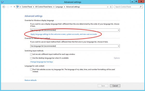 Change IIS default language on a working Windows Server