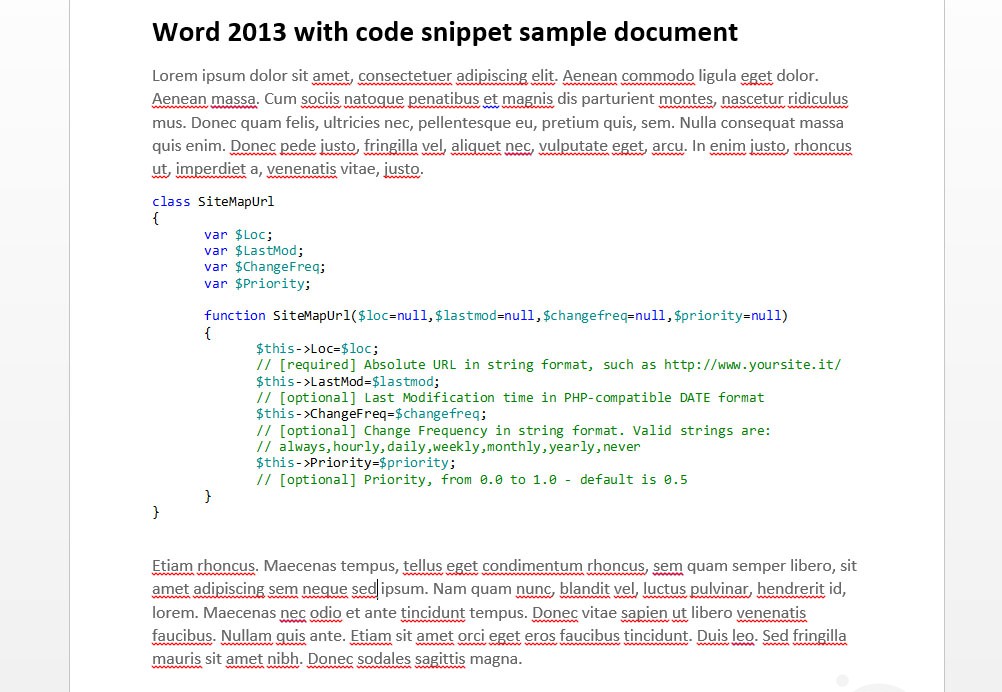 Code Snippets In Microsoft Word With Syntax Highlighting Code Snippets In Microsoft Word With Syntax Highlighting