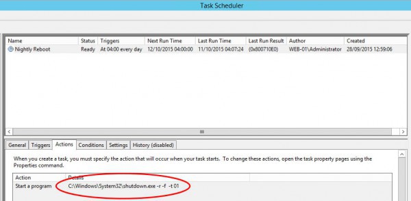 Windows - Auto-Reboot and Shutdown with Task Scheduler