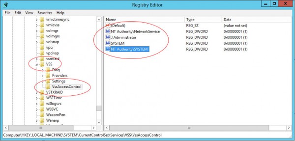 Volume Shadow Copy Service Error 0x80070005