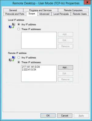 Stop or prevent massive login attempts to RDP on Windows Server