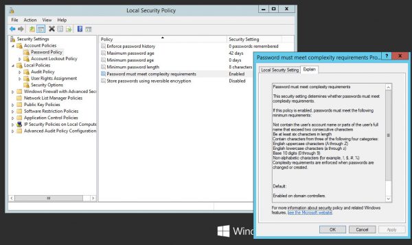 Change Password Complexity and Minimum Length in Windows Server