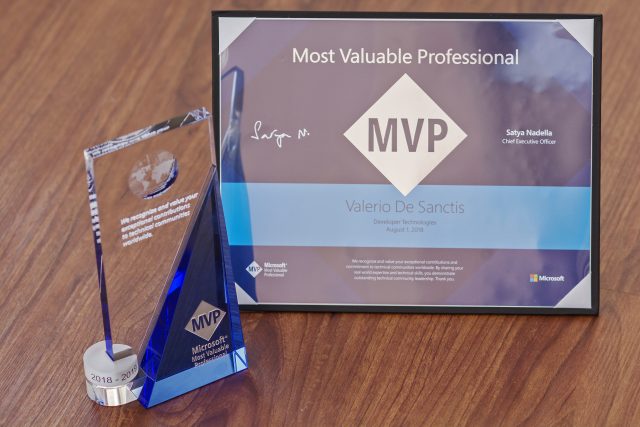 Microsoft MVP Award 2018-2019 in Developer Technologies
