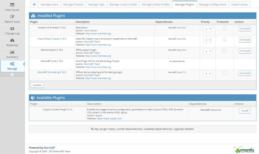 MantisBT CustomContent plugin - add custom PHP HTML CSS JS files