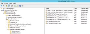 Windows - How to block exe files run with Software Restriction Policies