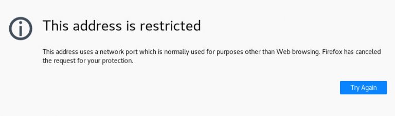 Firefox - This address is restricted - Override Fix
