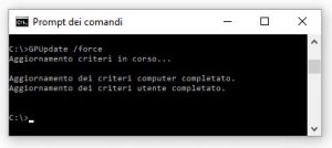 Windows - aggiornamento Criteri di Gruppo con GPUpdate