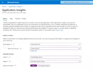 ASP.NET Core 5 Structured Logging con Azure Application Insights