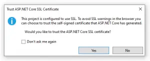 Visual Studio: localhost self-signed SSL certificate expired, not found or invalid - fix